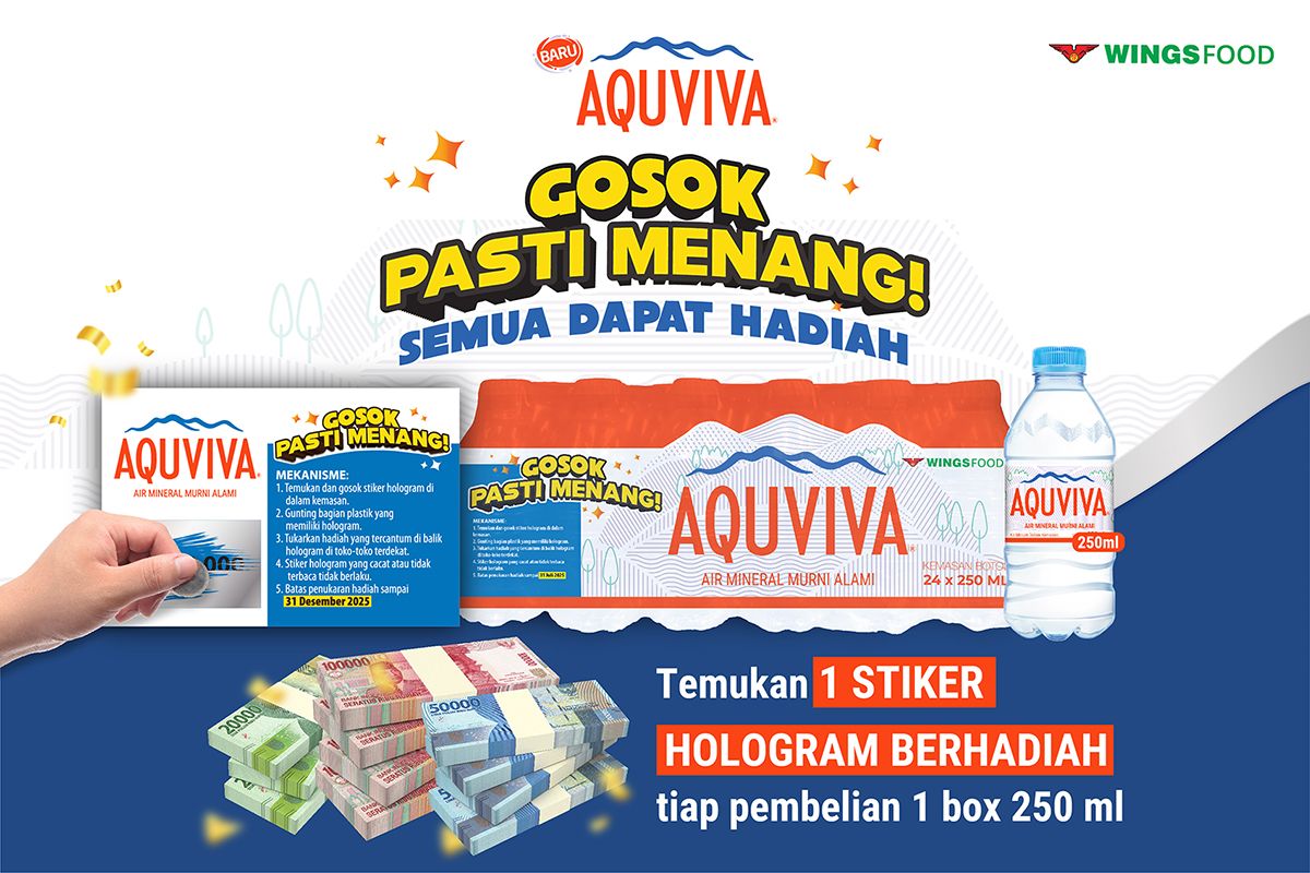 PROMO TERBARU AQUVIVA GOSOK PASTI MENANG, SEMUA DAPAT HADIAH